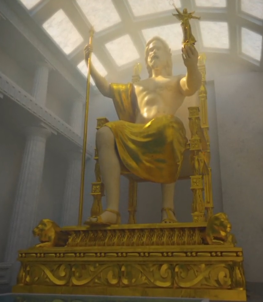 La statue de Zeus à Olympie